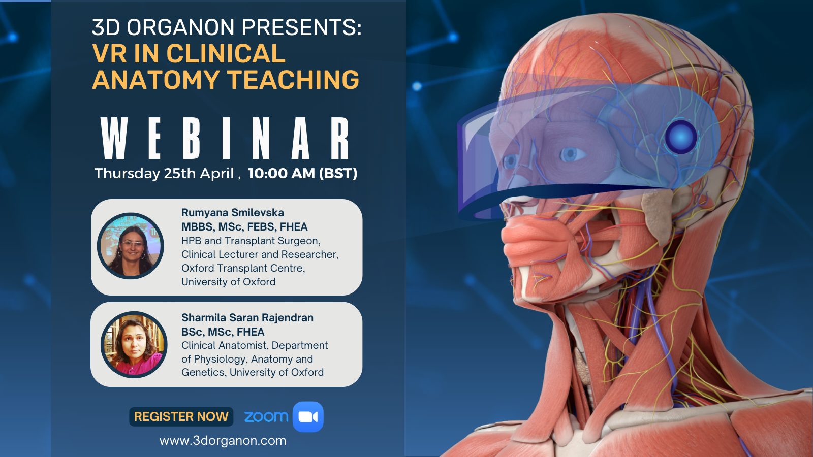 New 3D Organon Webinar: VR in Clinical Anatomy Teaching | 3D ORGANON New 3D Organon Webinar: VR in Clinical Anatomy Teaching | 3D ORGANON